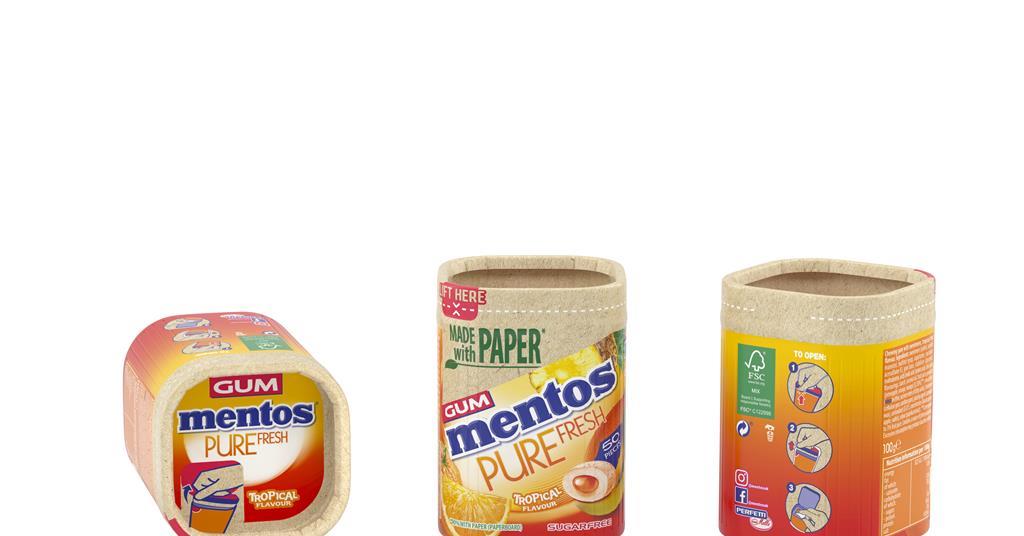 Perfetti puts Mentos Pure Fresh Gum in a paper bottle | Product News ...