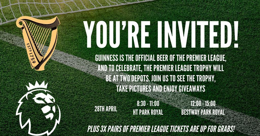 Guinness invites retailers to see the Premier League trophy and win ...
